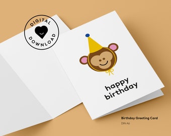 PRINTABLE Happy Birthday Card | Gender Neutral Baby Card | Birthday ...