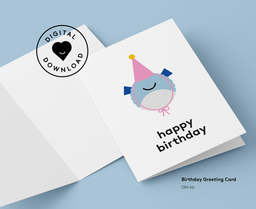 PRINTABLE Happy Birthday Card Gender Neutral Baby Card Birthday Card ...