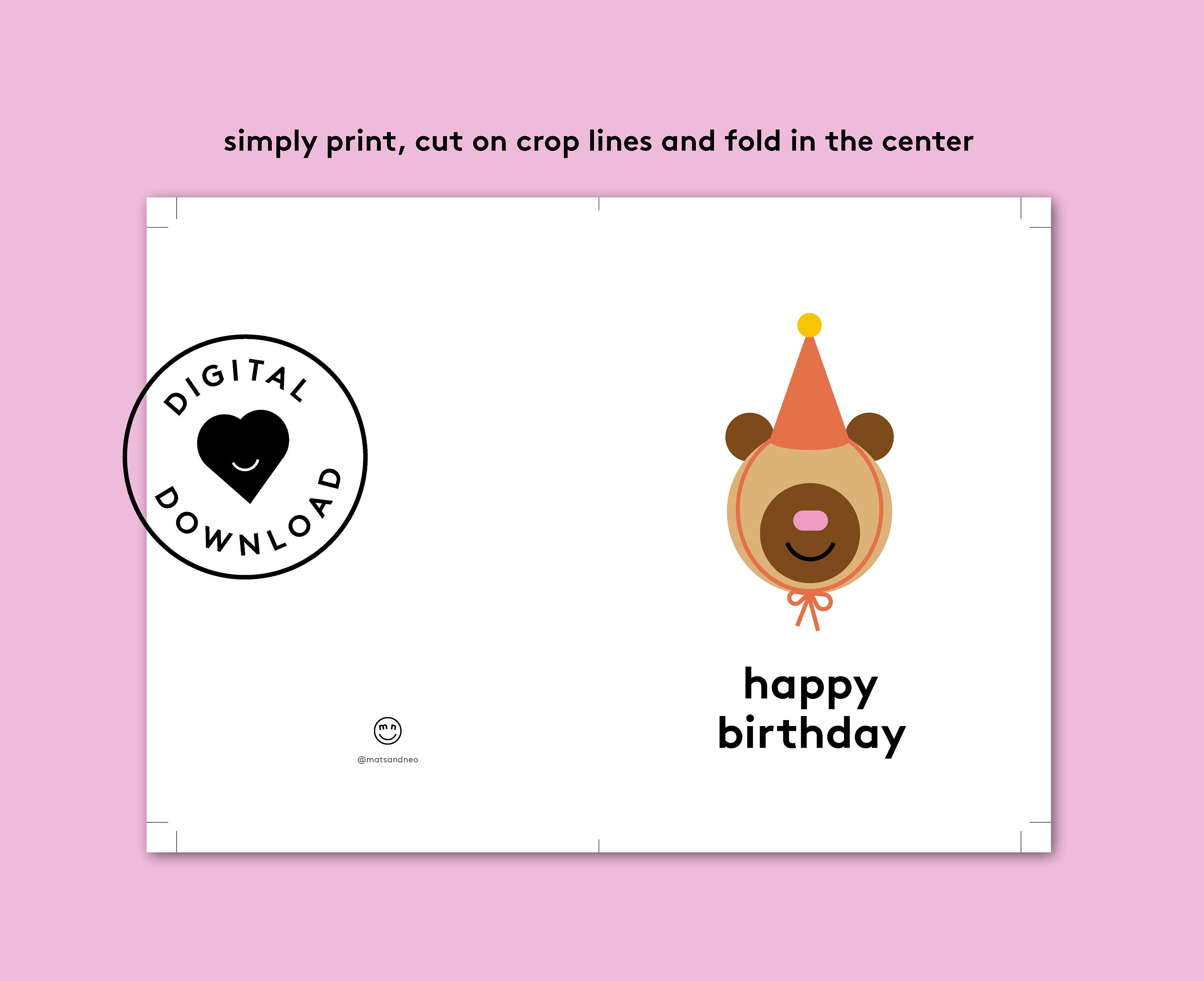 PRINTABLE Happy Birthday Card Gender Neutral Baby Card Birthday Card ...