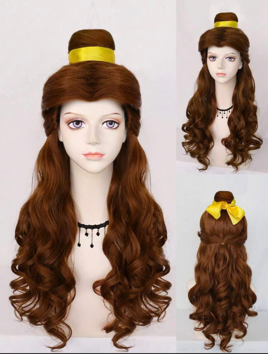 Belle Bella Cosplay Princess Synthetic Wig With Hair Band and - Etsy