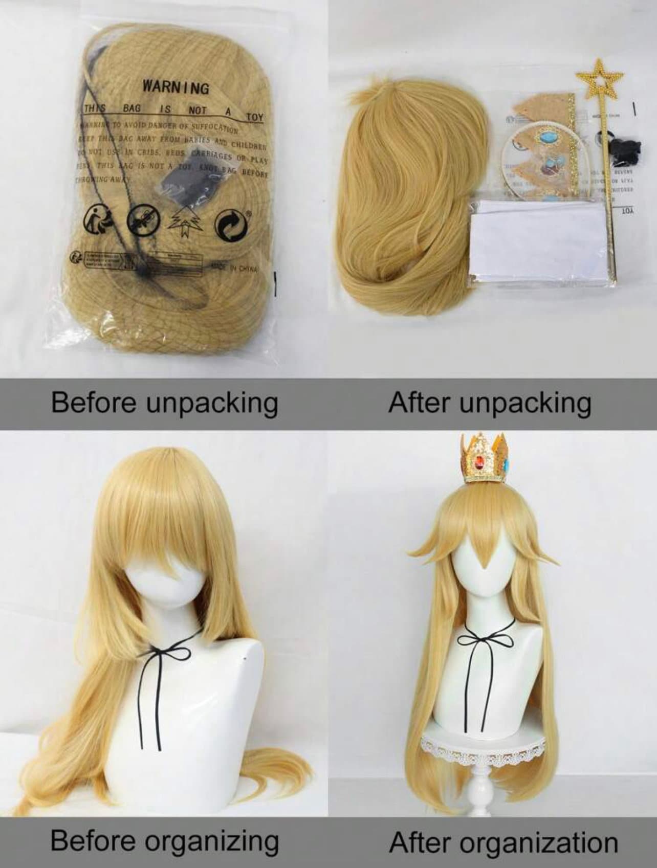 Princess Peach Cosplay With Tiara Wig With Accessories - Etsy