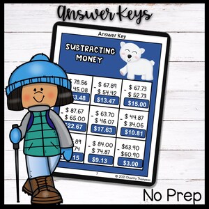 Winter Subtracting Money Activity - Etsy