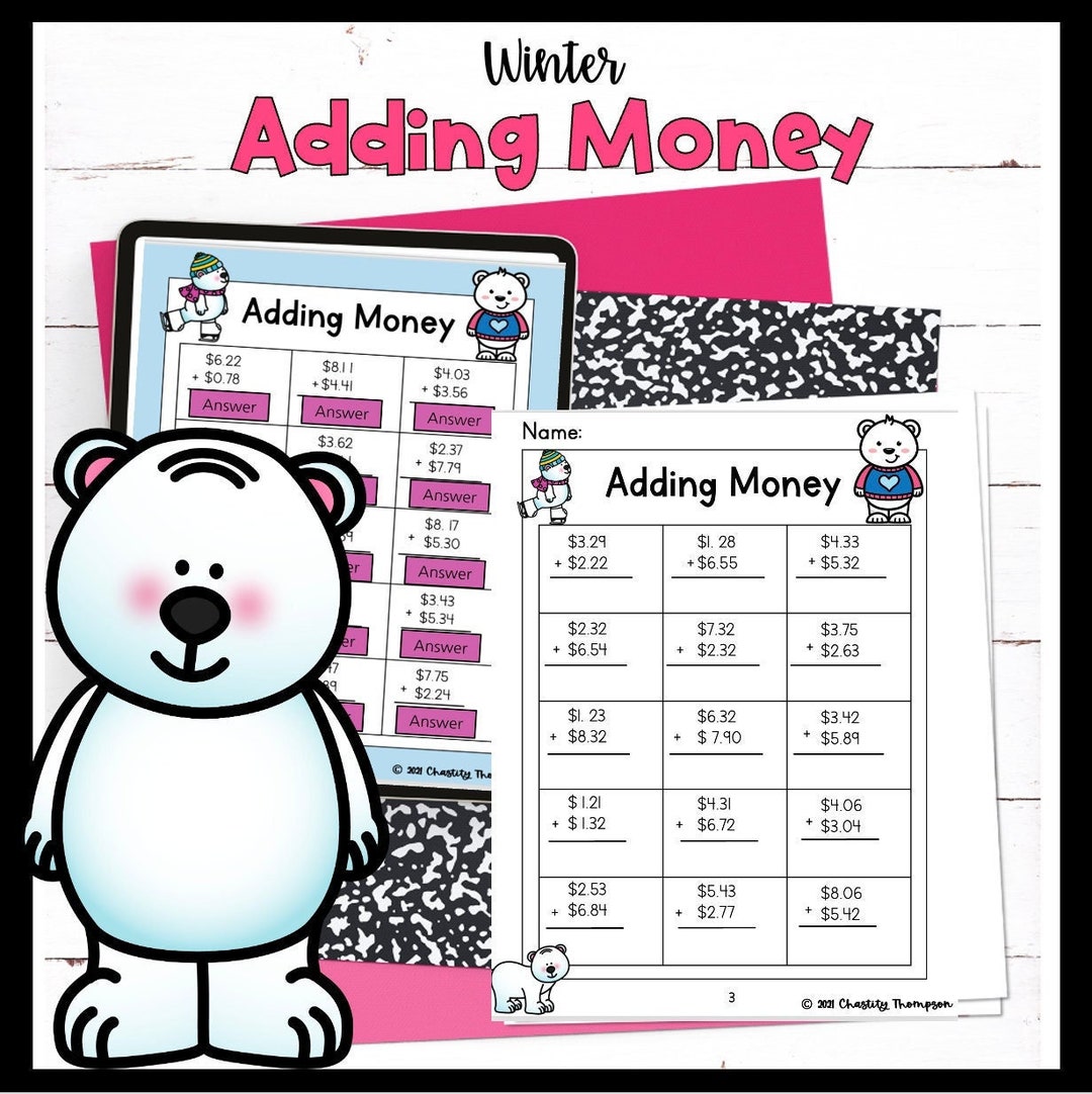 Winter Adding Money - Digital and Print Math Resource - Etsy