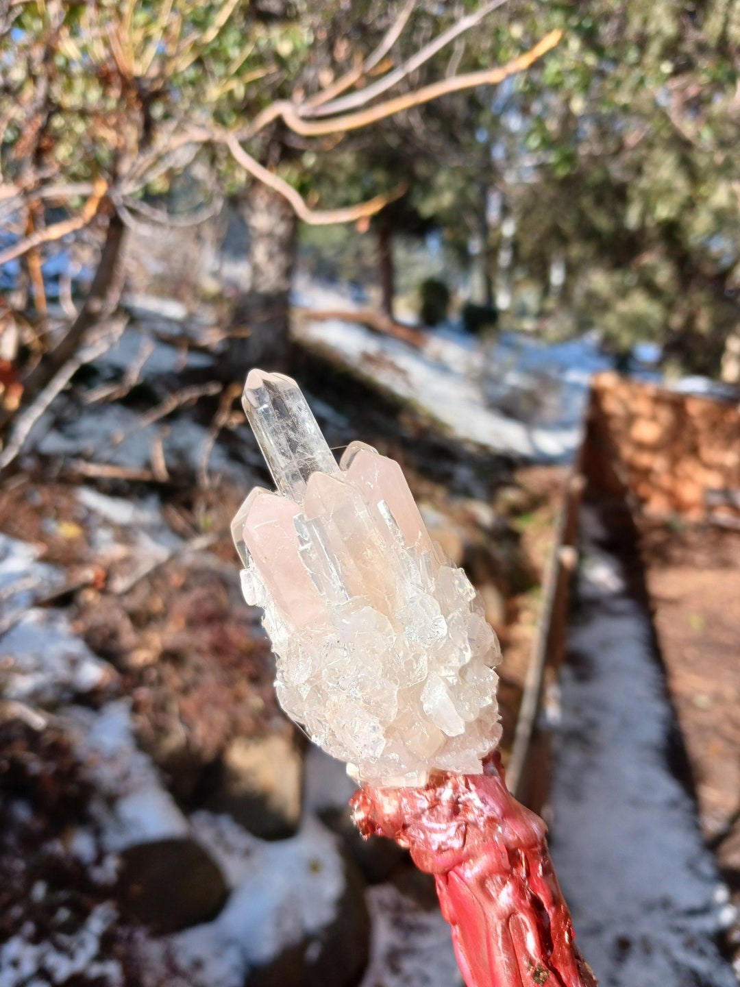 Crystal Magic Wand, Witchcraft Magick, Love Romance Wand With Rose ...