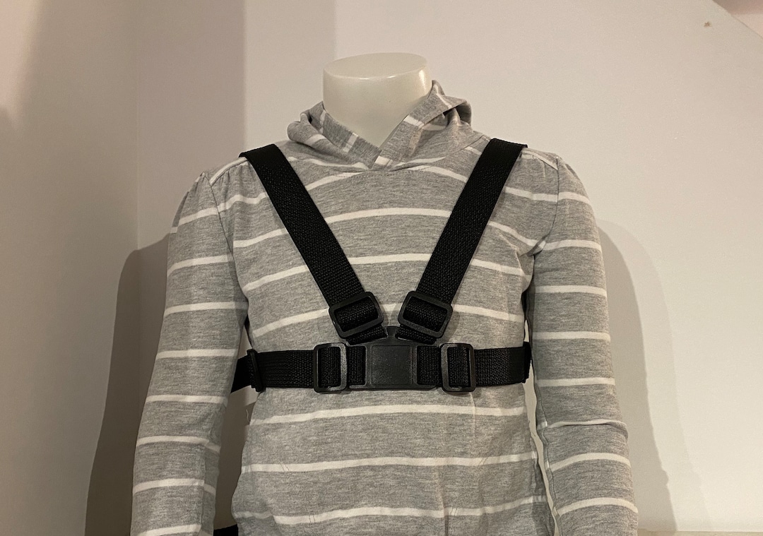 Upsized Black Walking Harness for Kids, Teens or Adults. Equipped With ...