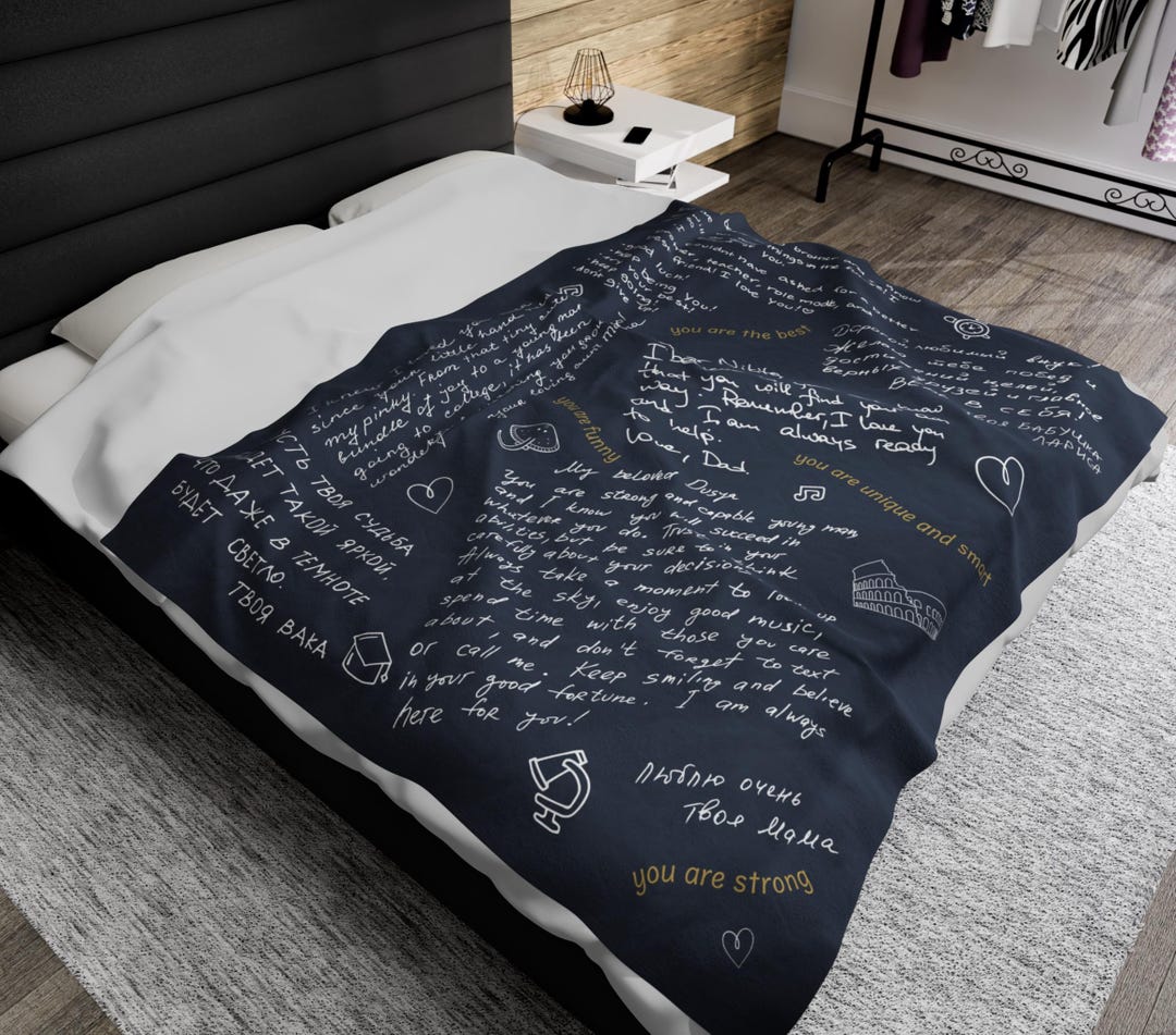 Custom Handwriting Notes Blanket: Personalized Text Gift - Etsy