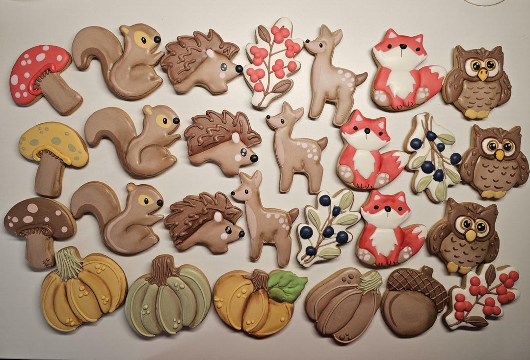 Woodland Animal Royal Icing Biscuits: Party Favors, Cake Toppers - Etsy UK