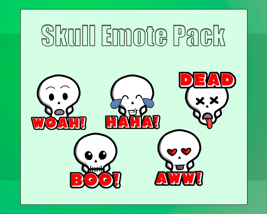 Skull Twitch Emote / Scary Twitch Emotes / Cute Twitch Emote / | Etsy ...