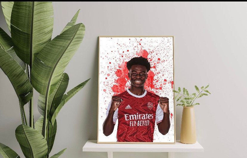Bukayo Saka - Arsenal - Paint Splatter Poster Print - Etsy