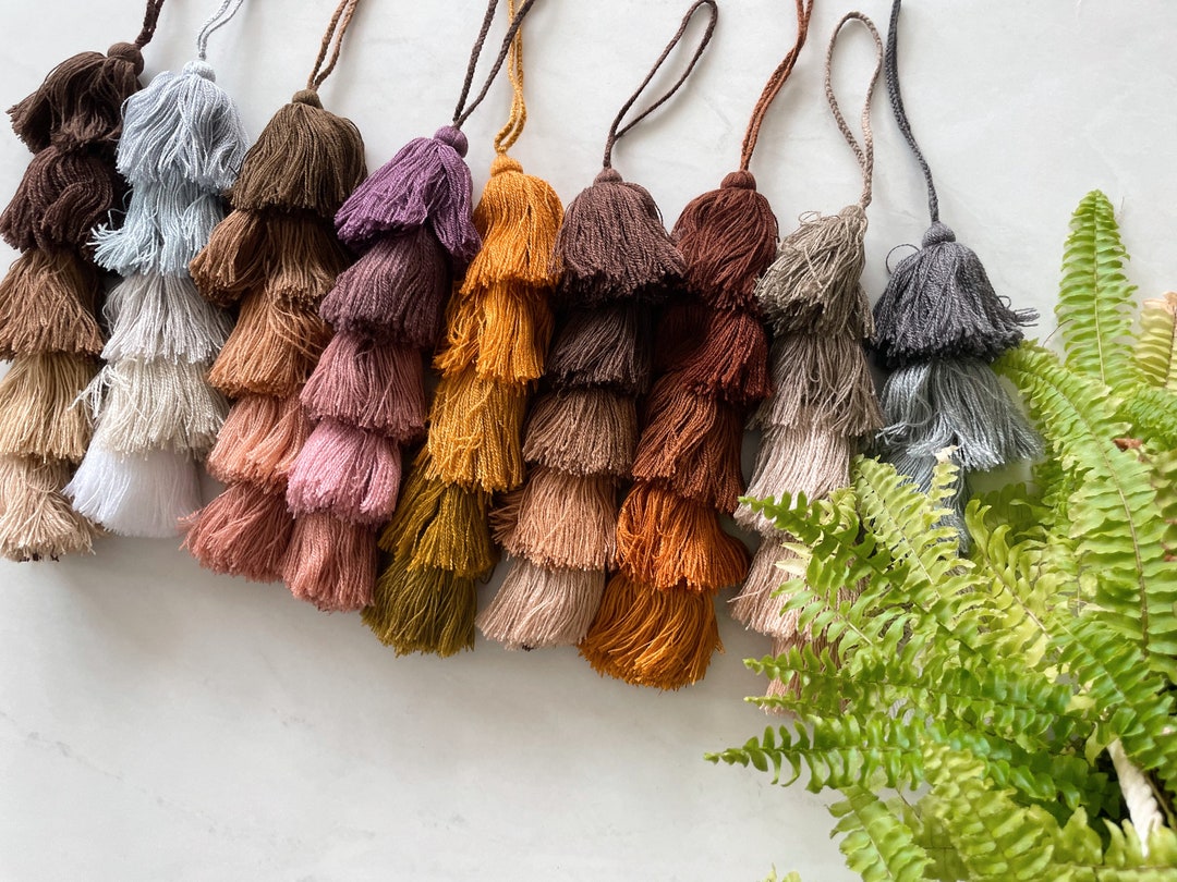 Earth Tones Tassel Ornament | Mexican Pom Pom, Nursery Decor - Etsy