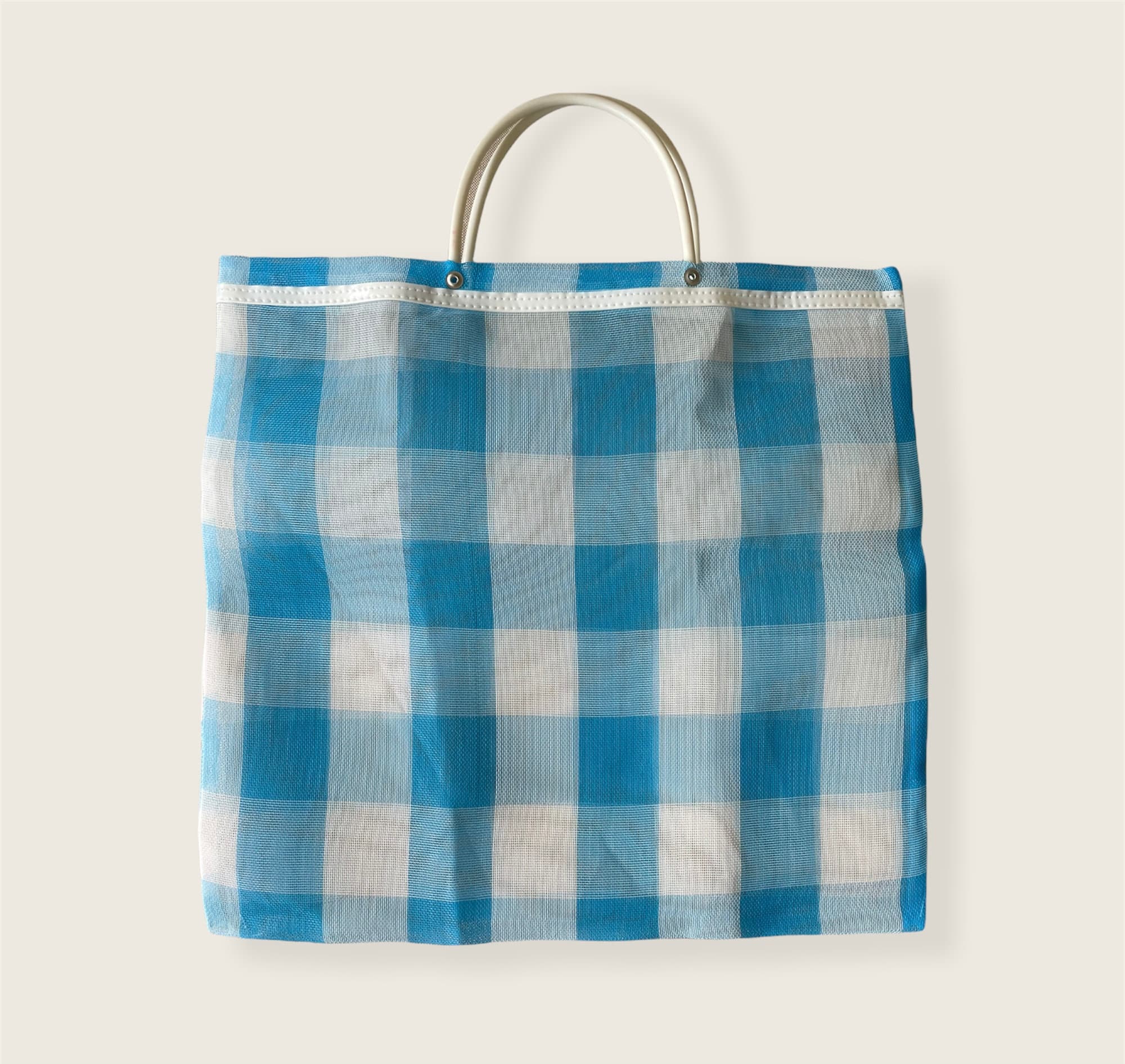 Mexican Plastic Tote Bag | Boho Market Beach Bag (14.5 X 15 In) - Etsy