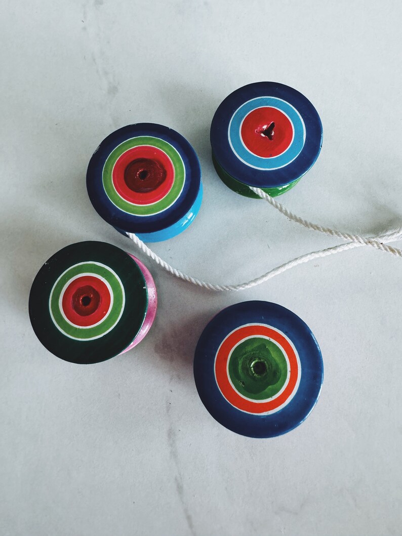 Hand Painted Mexican Yoyo Fridge Magnets | Talavera Art - Etsy