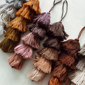 Fluffy Fringe Earth Tones Tassels | Colorful Charm | Ornament Decor ...