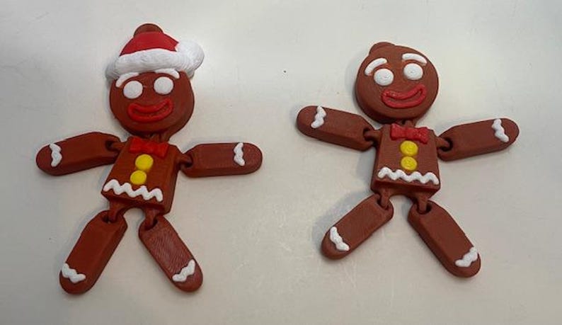 3D Printed Gingerbread Man Figurine: Festive Christmas Decor - Etsy