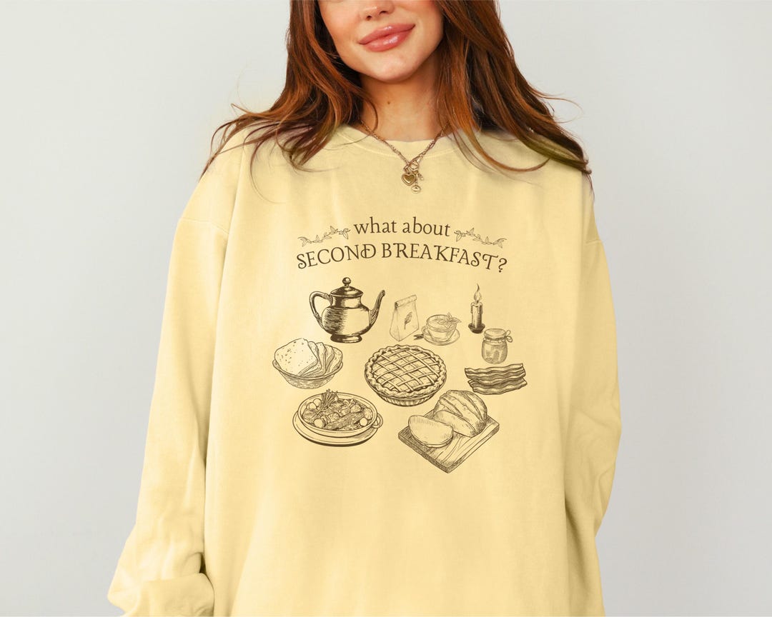 Second Breakfast Hobbitcore Comfort Colors Sweatshirt, Frodo and Sam ...