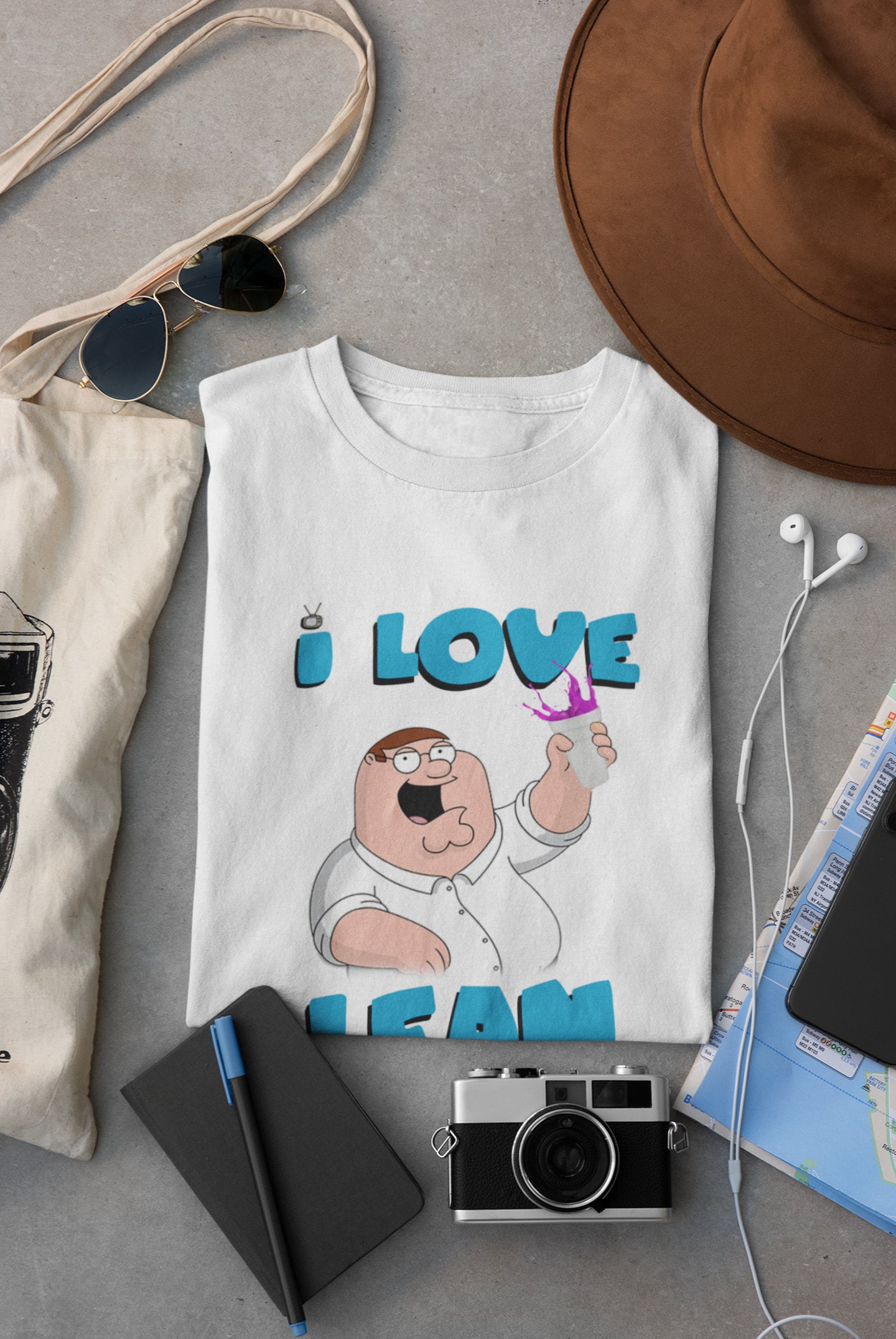 I Love Lean Peter Griffin Family Guy Funny T-Shirt | Meme Lean Shirt