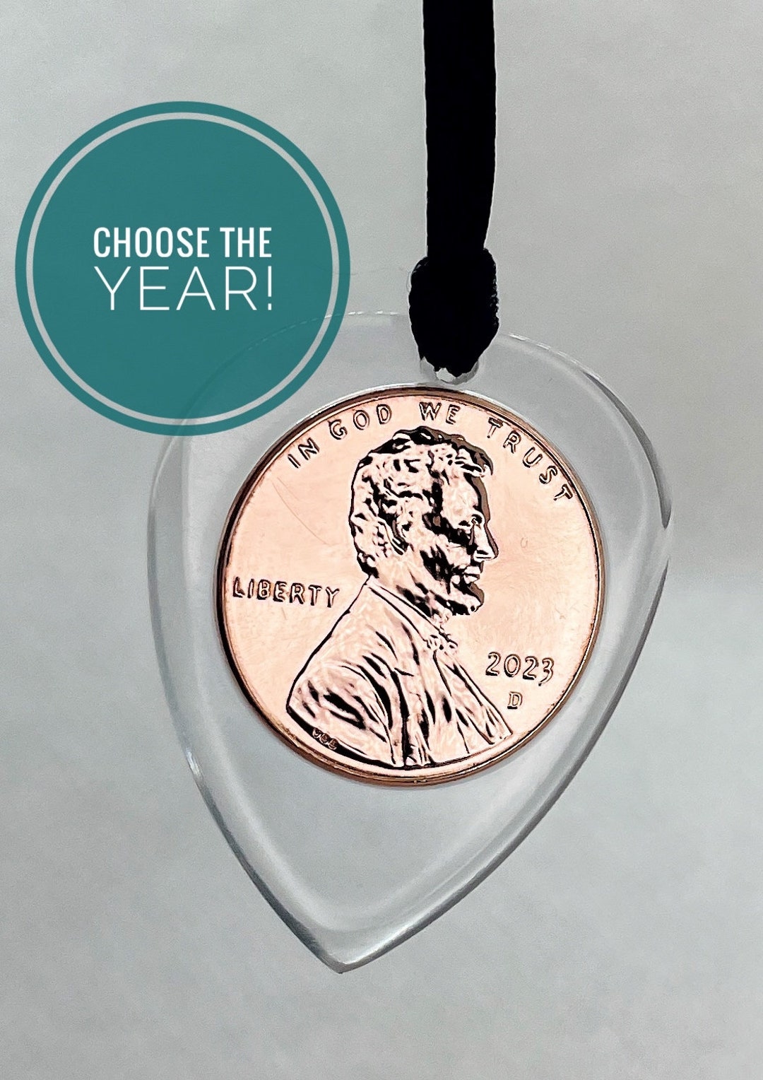 Choose the Year Penny Guitar Pick Ornament, Custom Ornament, Memorial ...