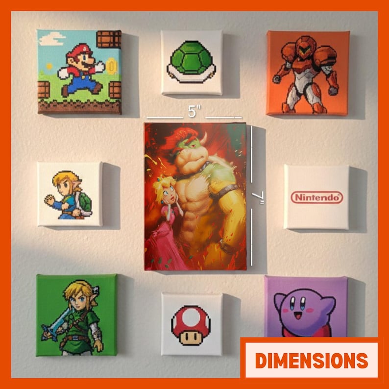 Bowser and Peach Printable Portrait, Super Mario Galaxy Movie (5x7 in ...
