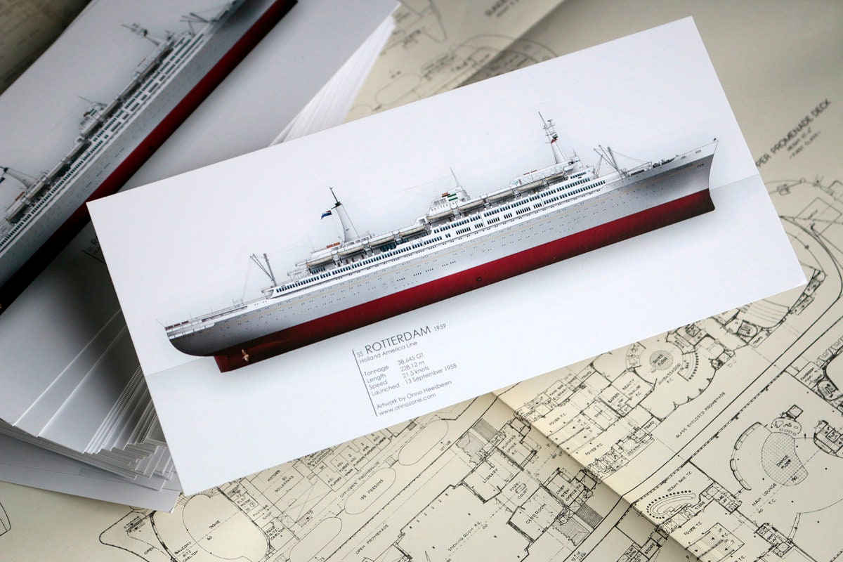 SS Rotterdam 1959 | 21x10 Cm | Limited Edition 100 Prints - Etsy