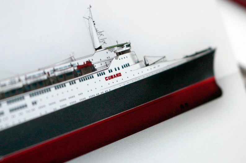 RMS Queen Elizabeth 2 (QE2) | 21x10 Cm | Limited Edition 100 Prints - Etsy