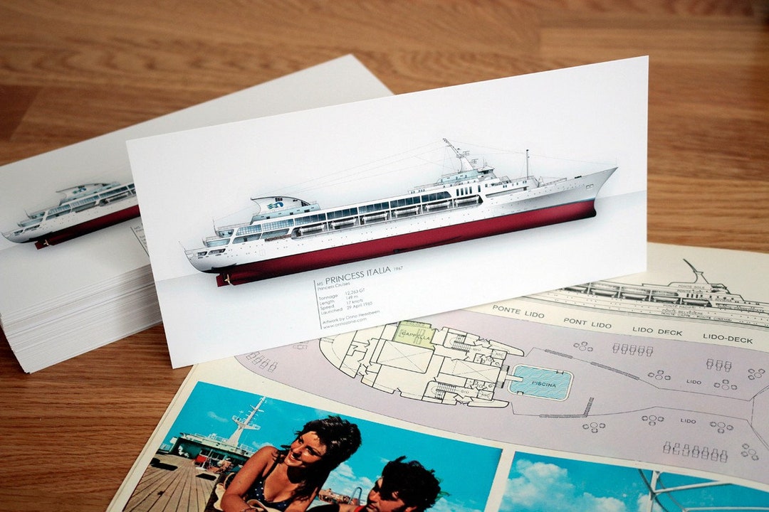 MS Princess Italia 1967 | 21x10 Cm | Limited Edition 100 Prints - Etsy