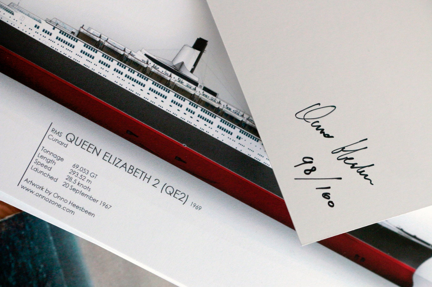 RMS Queen Elizabeth 2 (QE2) | 21x10 Cm | Limited Edition 100 Prints - Etsy