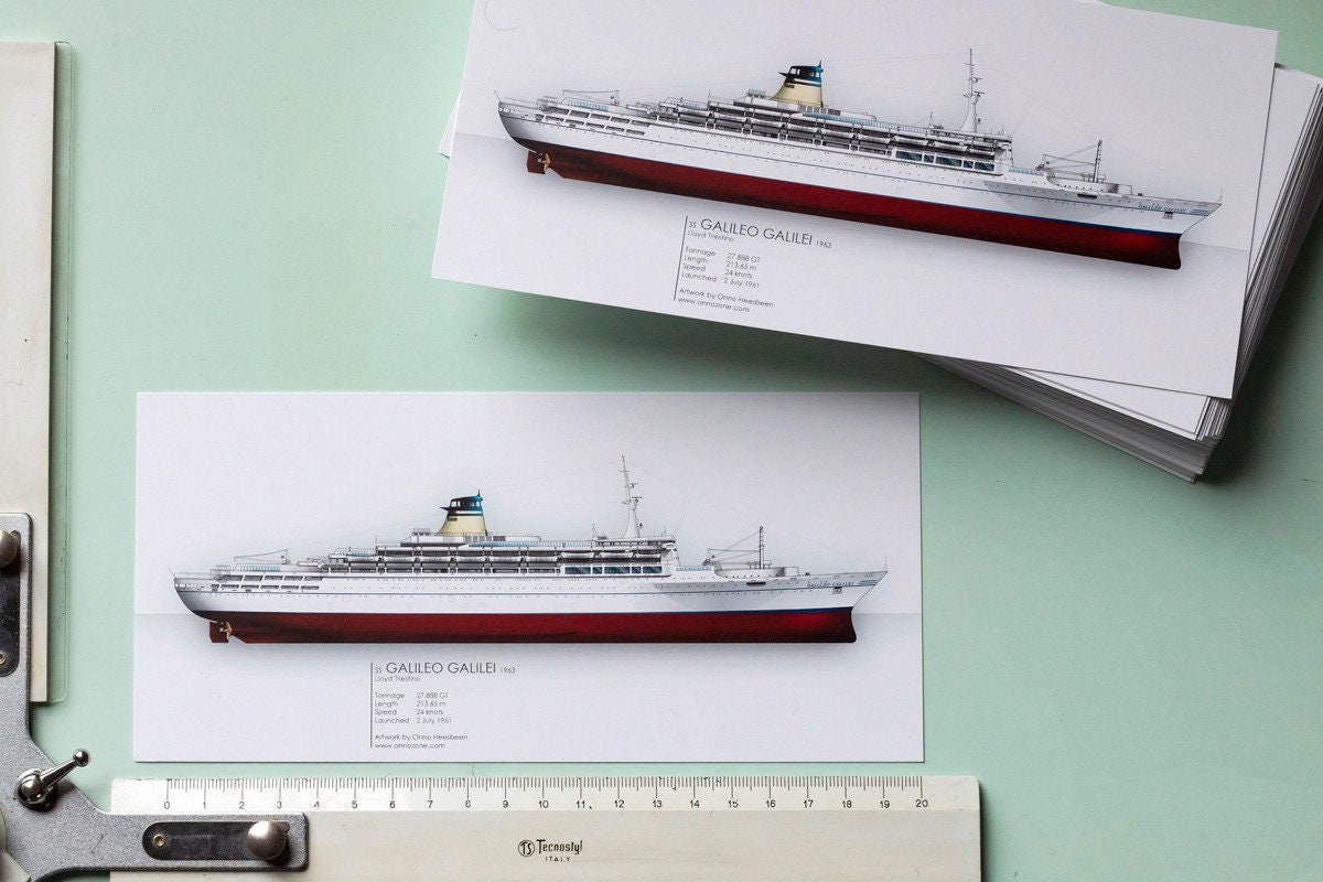 SS Galileo Galilei 1963 | 21x10 Cm | Limited Edition 100 Prints - Etsy