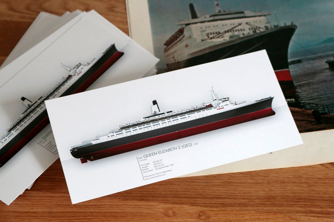 RMS Queen Elizabeth 2 (QE2) | 21x10 Cm | Limited Edition 100 Prints - Etsy