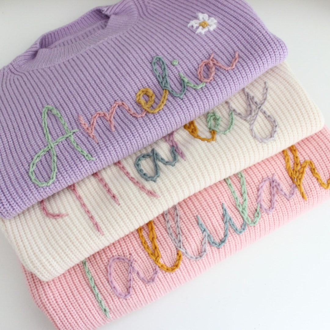 Personalised Knitted Jumper Baby Jumpers Name Jumper Keepsake Jumper ...