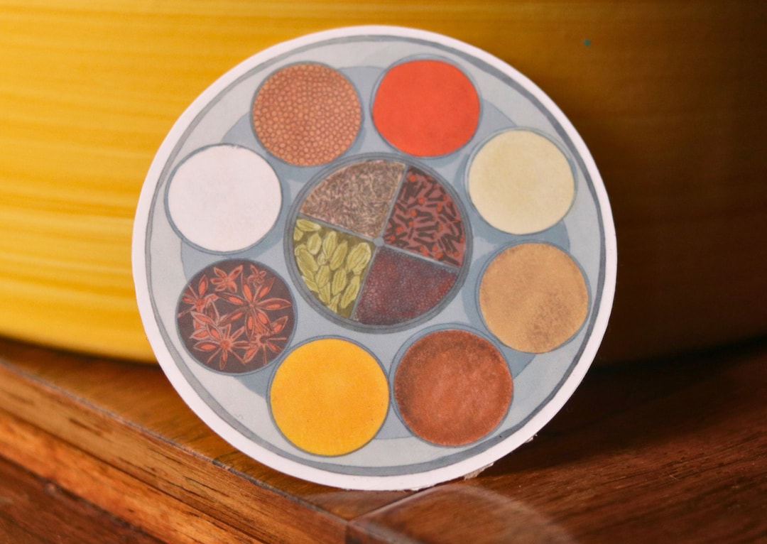 Masala Dabba South Asian Art Sticker Laptop Stickers, Water Bottle ...