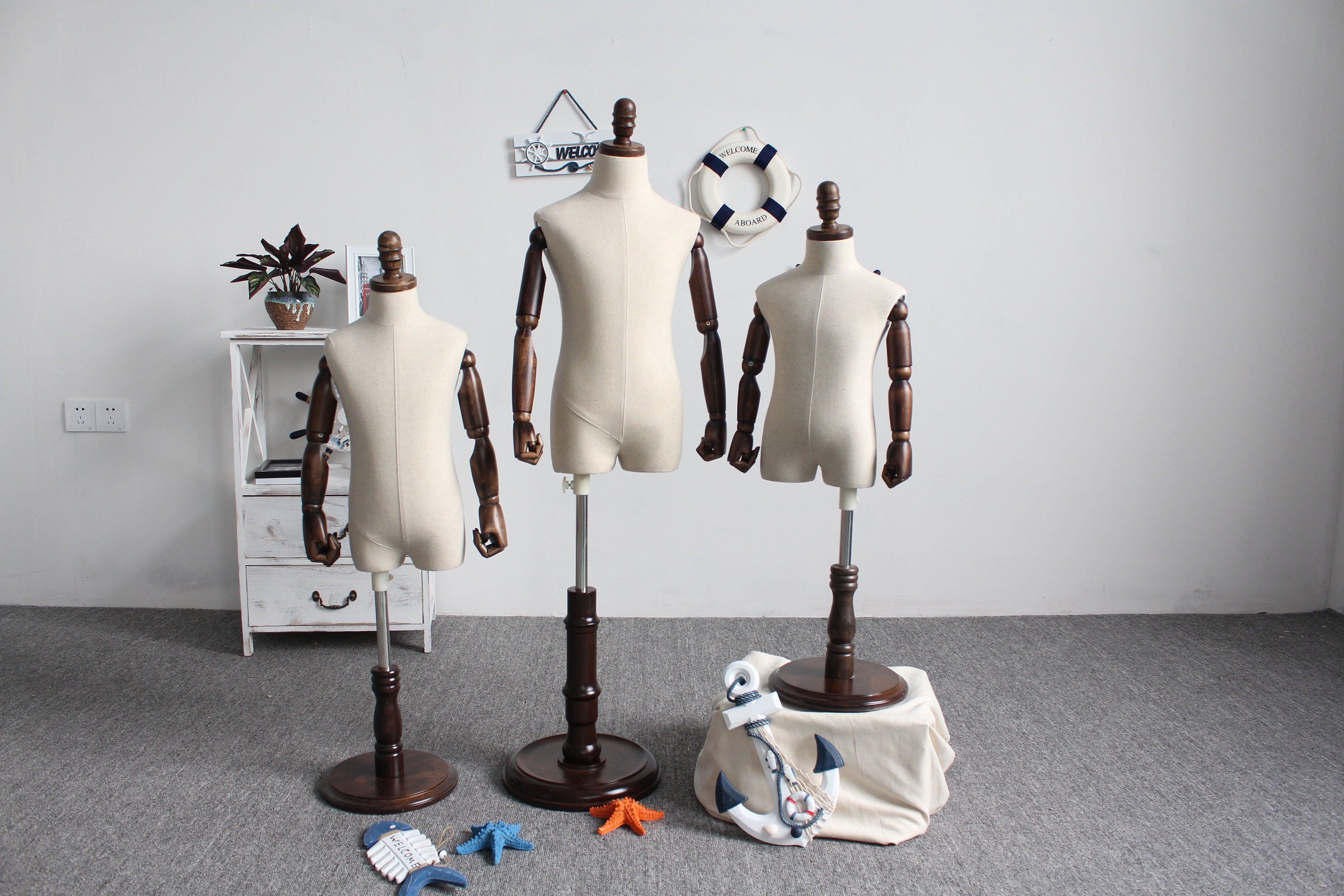 USAKHV Child Dress Form Mannequin 80F-A3 Body With Arms Fiberglass Age ...