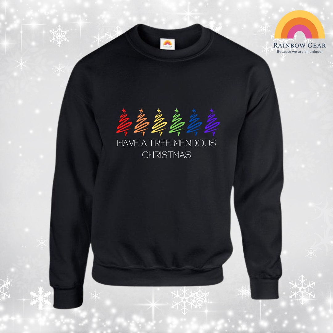 LGBT Rainbow Christmas Tree, Have a Tree-mendous Christmas, Pride ...