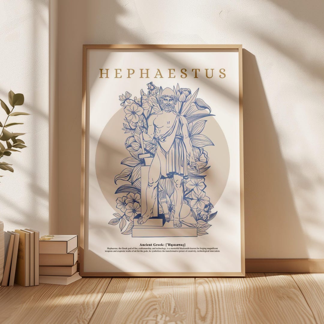 Hephaistos Poster – Greek God Art Print – Mythology Wall Decor ...