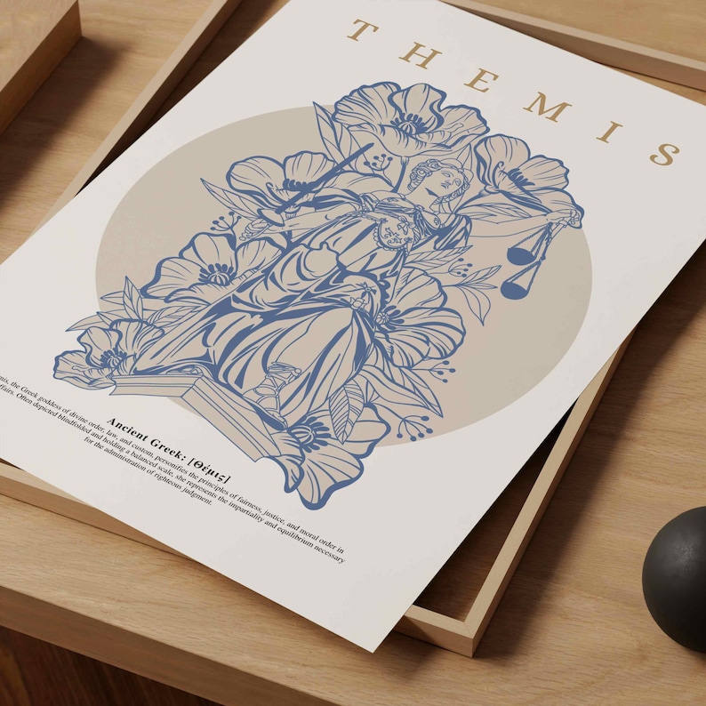 Themis Poster – Greek Goddess Art Print – Mythology Wall Decor ...