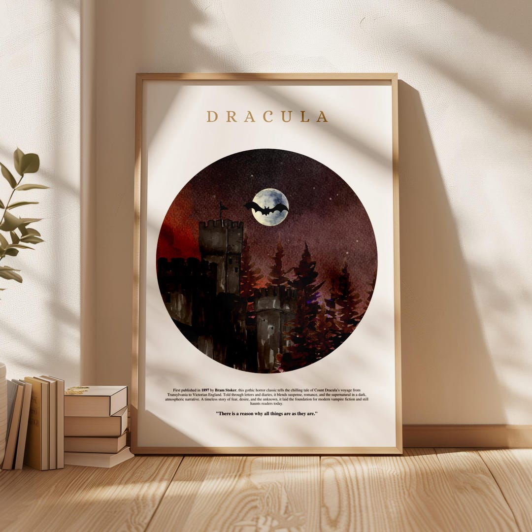 Dracula by Bram Stoker – Gothic Horror Book Cover Poster | Classic ...