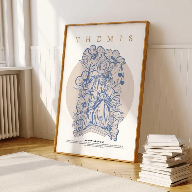 Themis Poster – Greek Goddess Art Print – Mythology Wall Decor ...