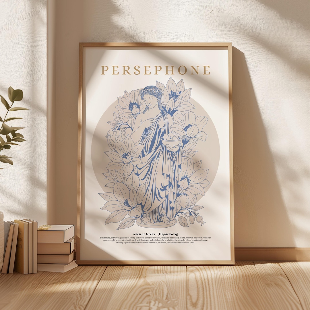 Persephone Poster – Greek Goddess Art Print – Mythology Wall Decor ...