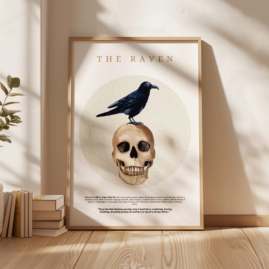 The Raven by Edgar Allan Poe – Illustrated Book Poster | Gothic Poetry ...