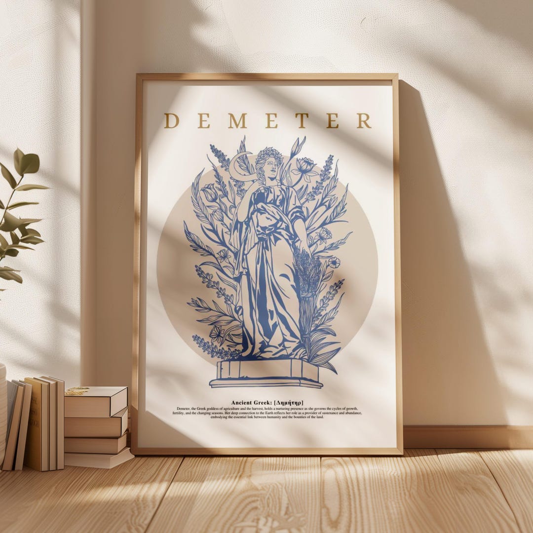 Demeter Poster – Greek Goddess Art Print – Earth Goddess Wall Decor ...