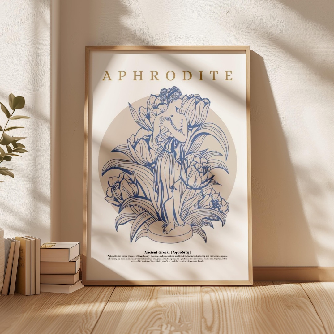 Aphrodite Poster – Greek Goddess Art Print – Mythology Wall Decor ...