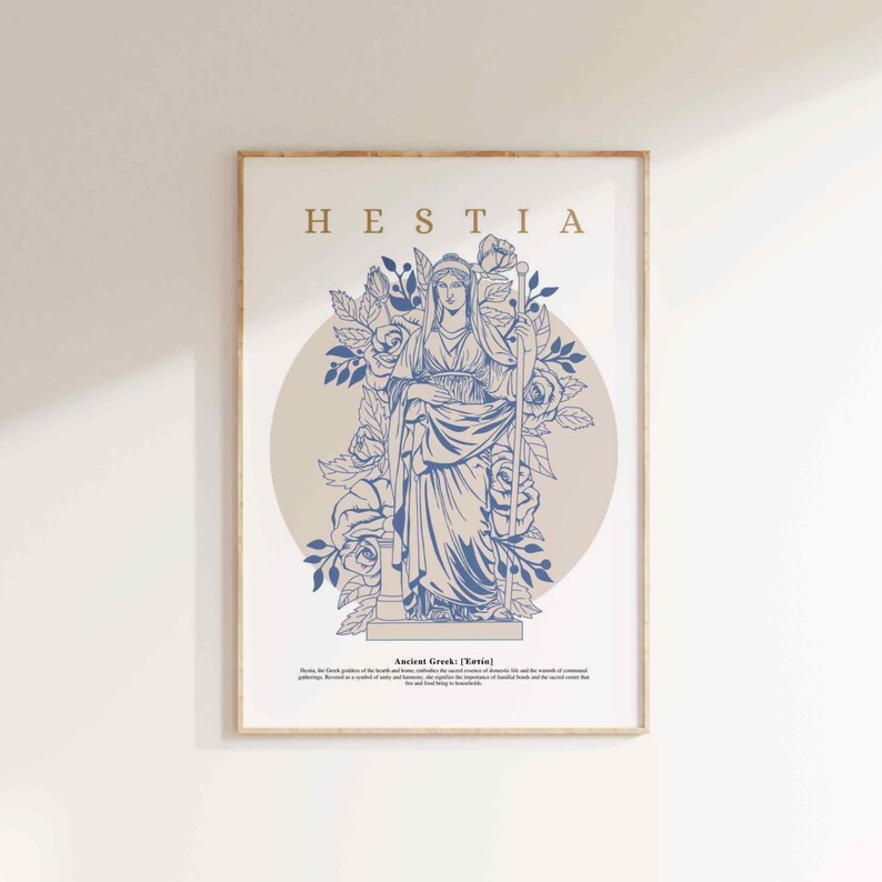Hestia Poster – Greek Goddess Art Print – Mythology Wall Decor ...