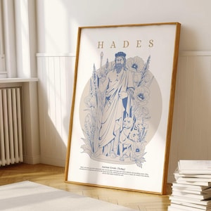 Hades Poster – Greek God Art Print – Mythology Wall Decor – Minimalist ...
