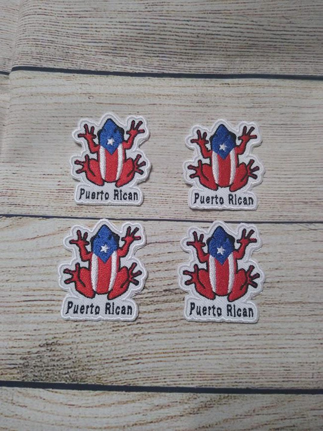 Puerto Rican Coquí Flag / Iron on Patch Boricua/ Embroidered Badge for ...