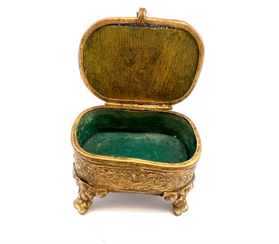 Antique brass jewelry box Napoleon 3 decor Strasbourg - Gem