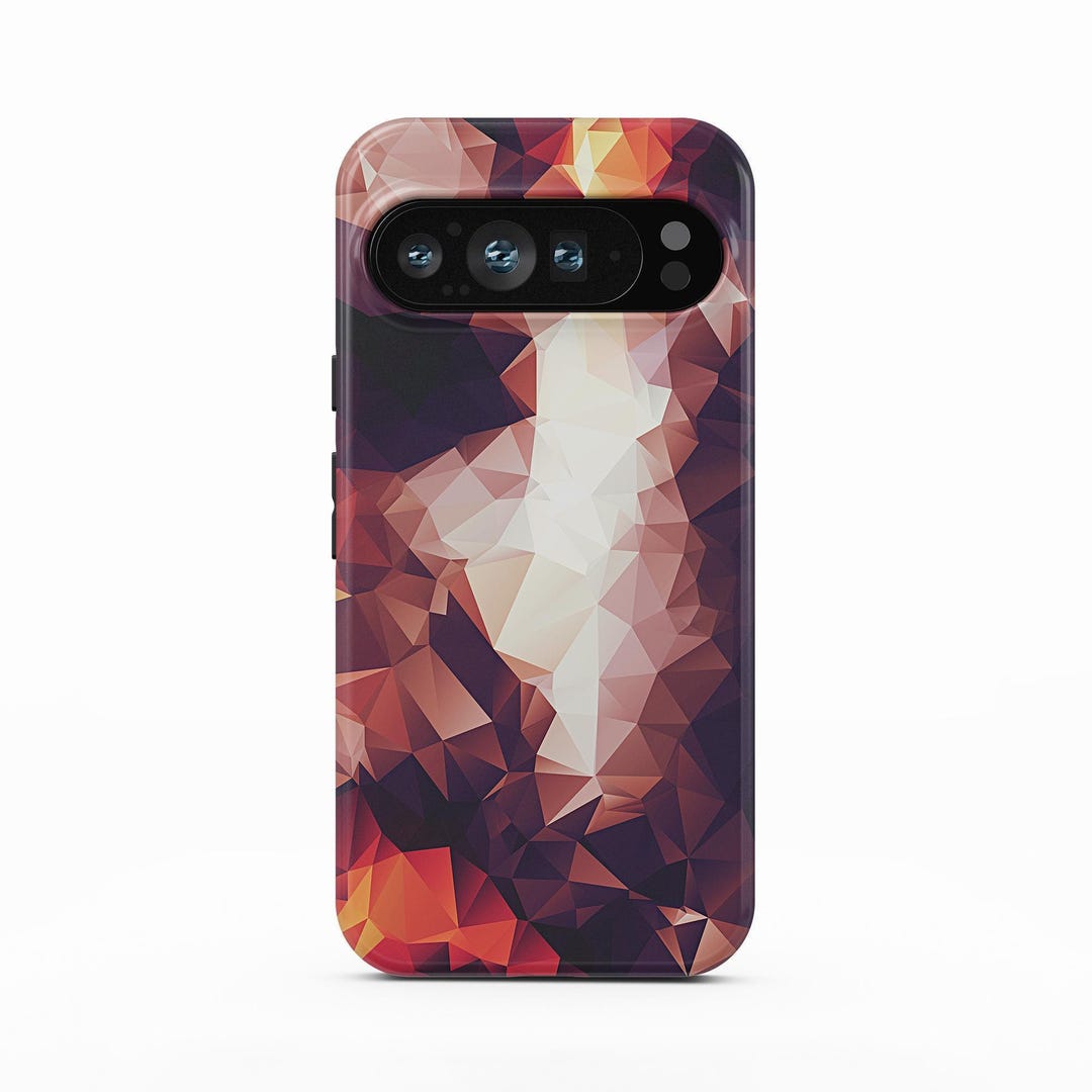 Phone Case for Google Pixel 8 Ember Fade Geometric Case Burgundy, Cream ...