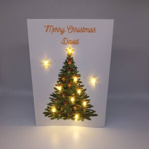 Christmas Tree LED Christmas Card︱personalized Handmade Custom Light up ...