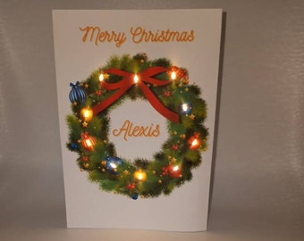 Christmas Tree LED Christmas Cardpersonalized Handmade Custom Light up ...