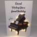 Piano Light up LED Personalize Birthday Card︱ Black Grand Piano Guitar ...
