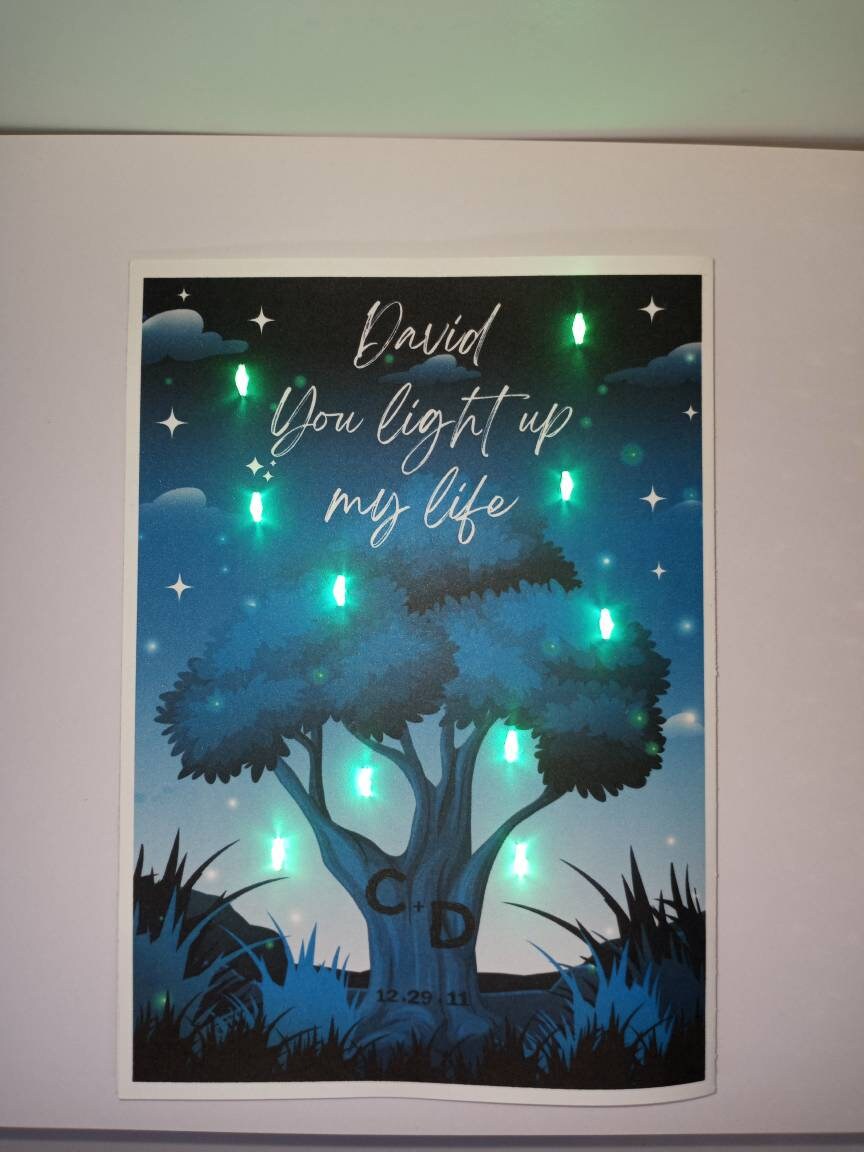 Glowing Tree Light up LED Anniversary Valentine's Day Card︱custom ...