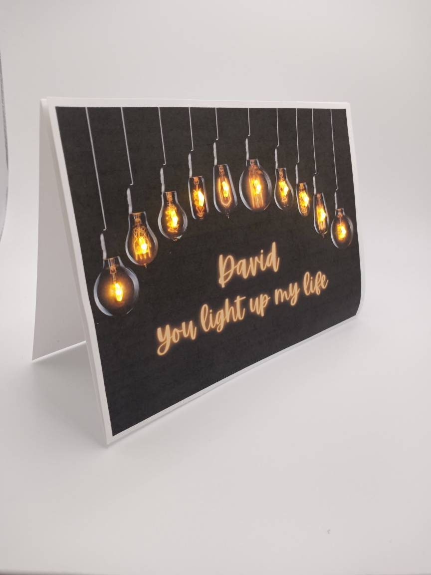Lightbulb Personalize Light up LED Greeting Cardanniversary - Etsy
